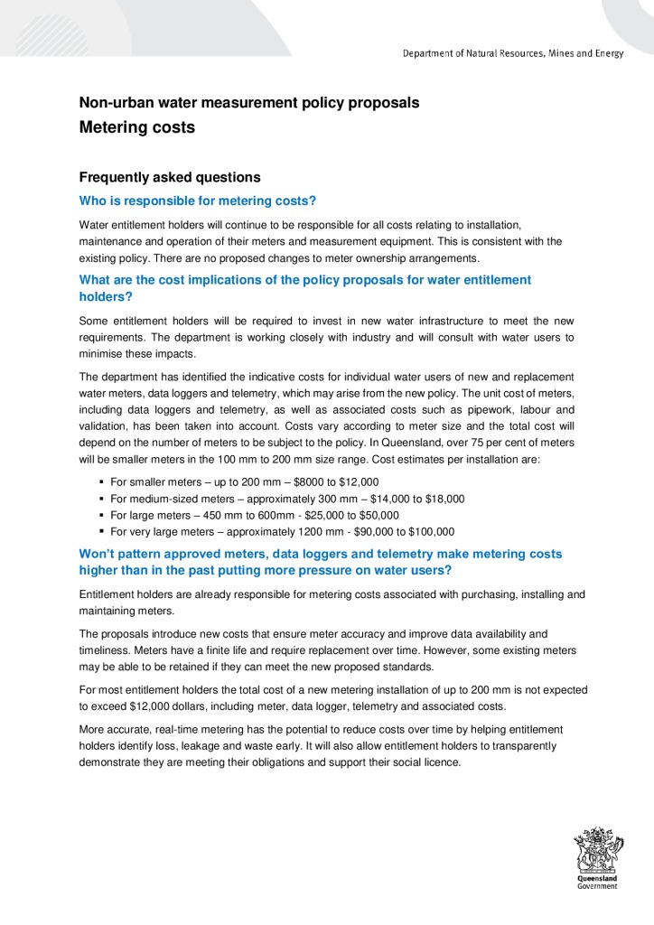 New water meter proposal for non-urban landholders | Australian Banana ...